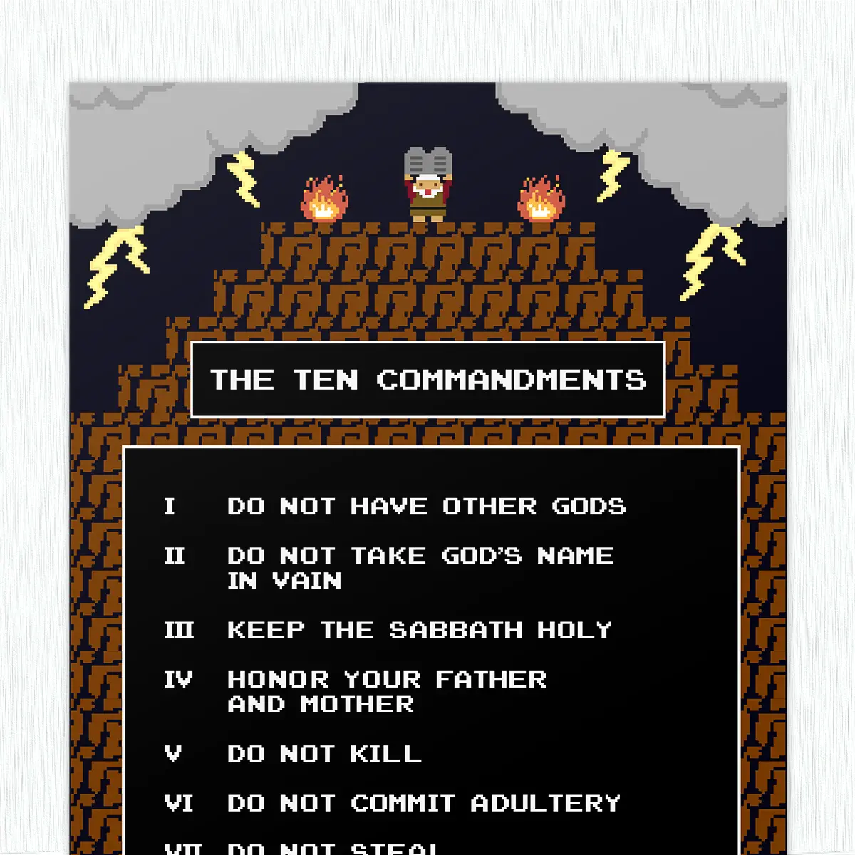 Ten Commandments Poster - Beneath the Broom Tree
